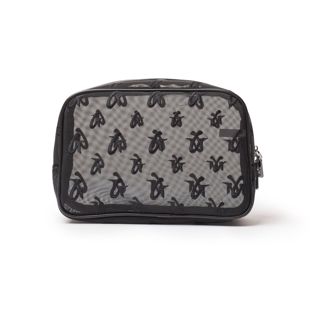 Mesh Monogram Small Cosmetic Toiletry Bag - Glamorous G Embroidered ...