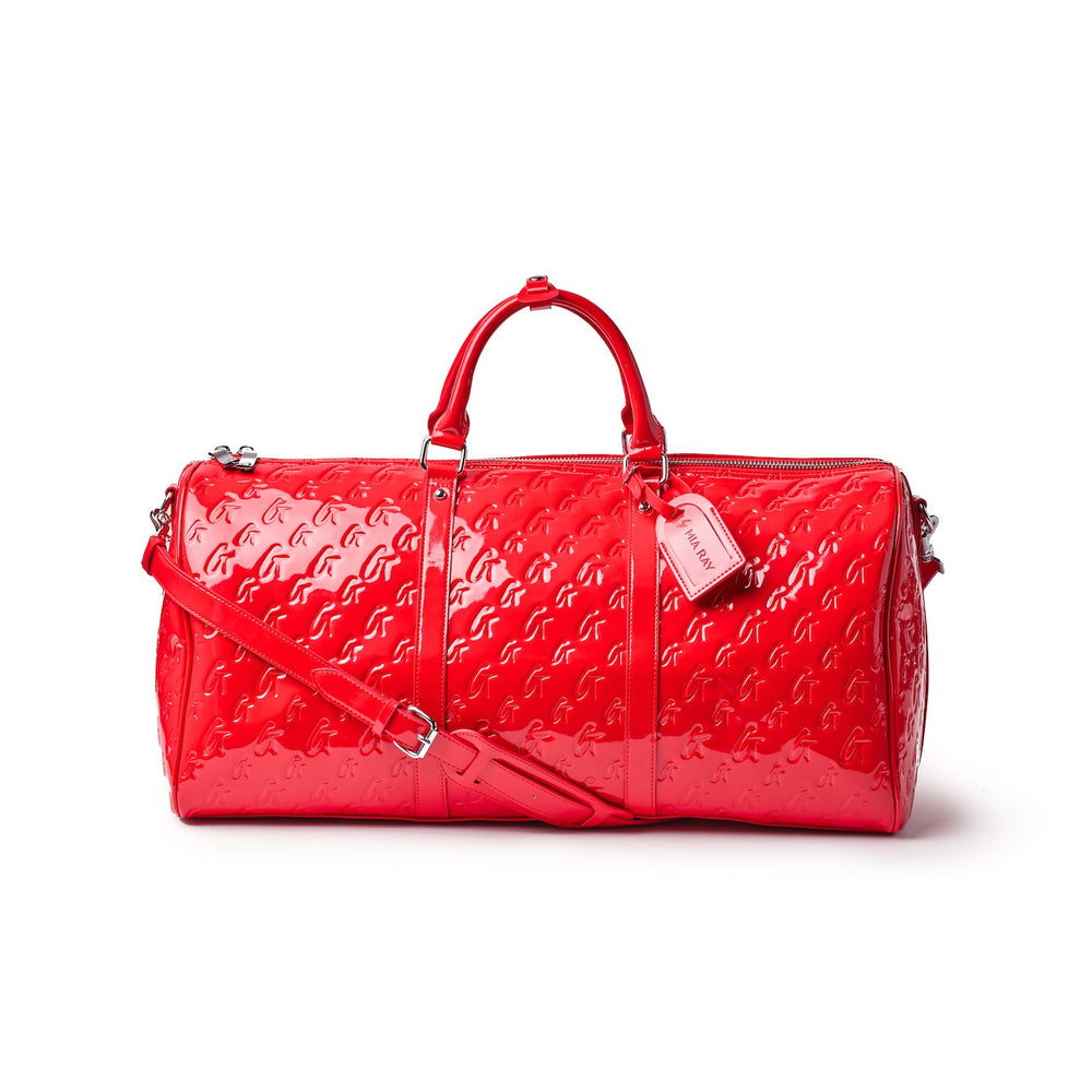 Red Monogram Duffle Bag | Vegan Leather | TSA-Approved Carry-On