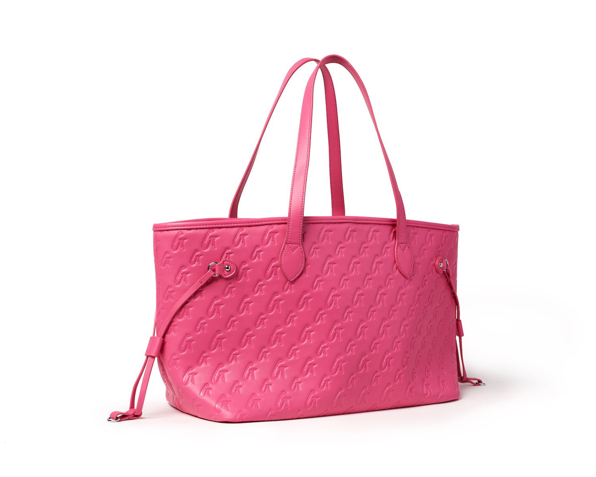 Monogram Glam Tote Hot Pink - Vegan Leather Tote with Signature Logo ...
