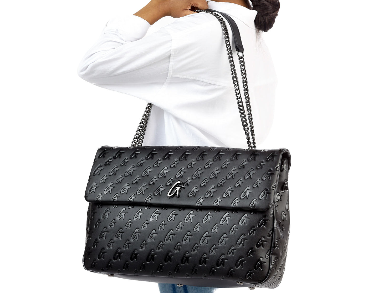 MONOGRAM XL CLASSIC FLAP BAG MATTE BLACK - Spacious Luxury Bag with ...