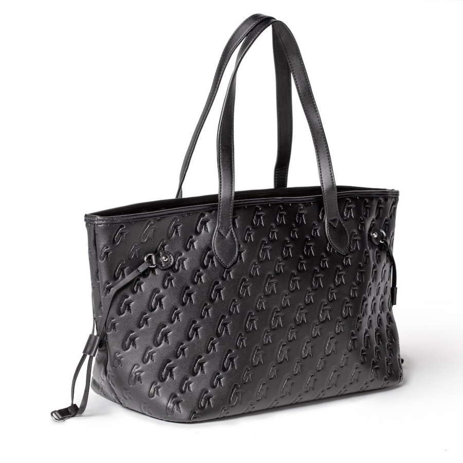 MONOGRAM GLAM TOTE MATTE BLACK X BLACK | Vegan Leather Tote with ...